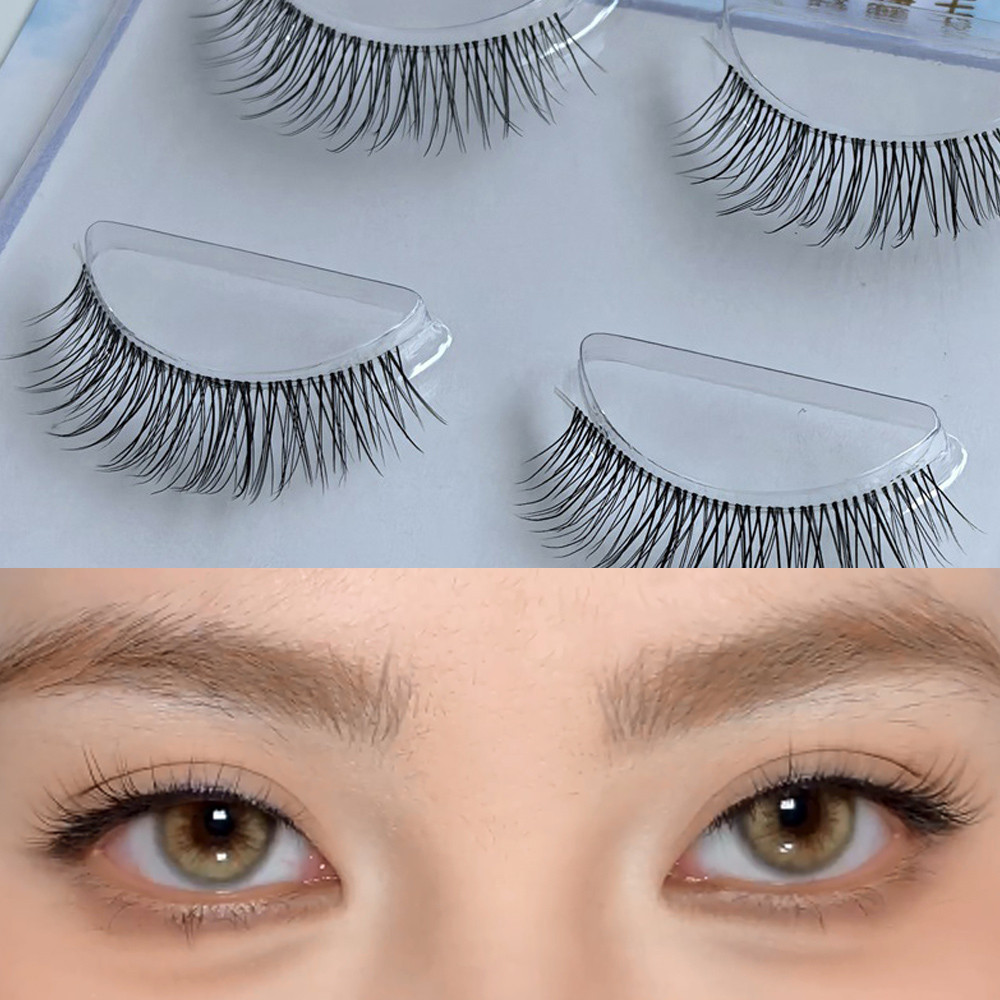 Little Devil Cross Curling Natural Fairy 3 Pairs Big Eyes Wispy Long ...