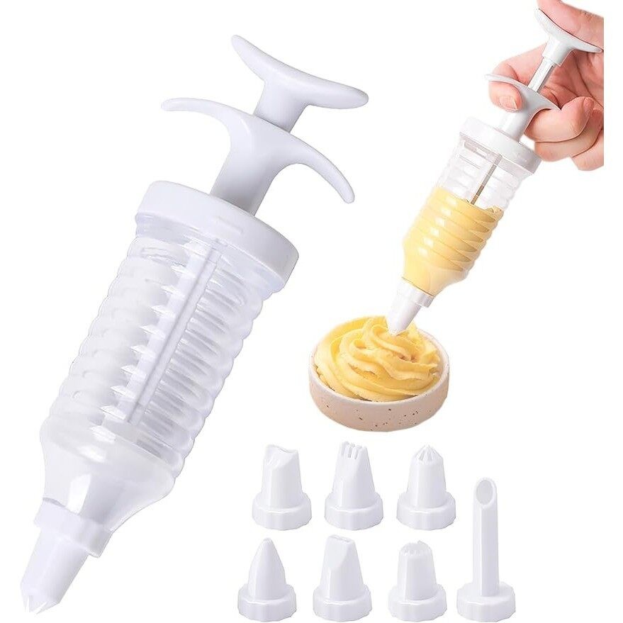 Cake Frosting Decorating Kit With 8 Piping Tips Cupcake Syringe ...