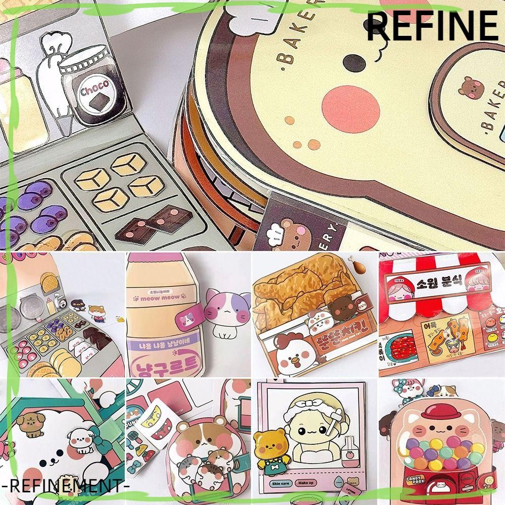 REFINEMENT Waffle Quiet Book, Paper Bread Cartoon Busy Book, Dress-up ...