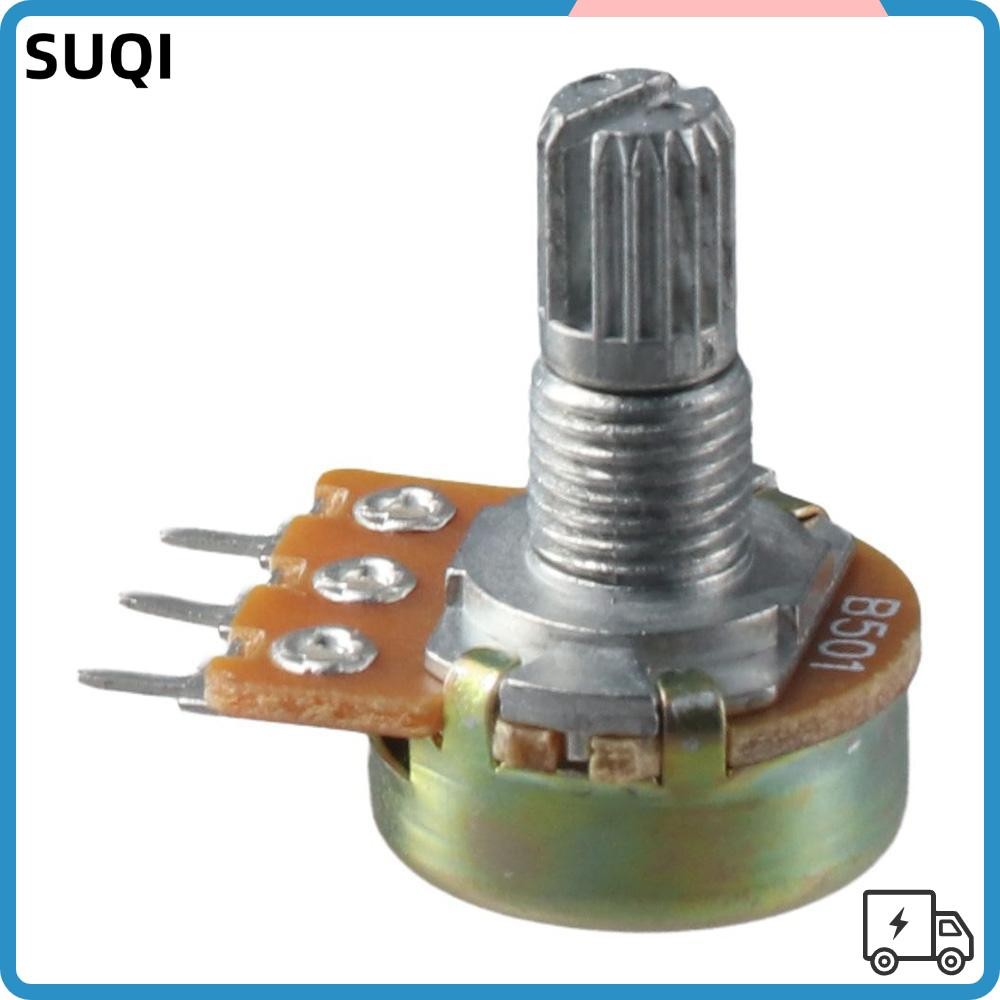 HI-SUQI Potentiometer, 3 Terminals B500 500 Ohm, Metal Rotary Taper ...