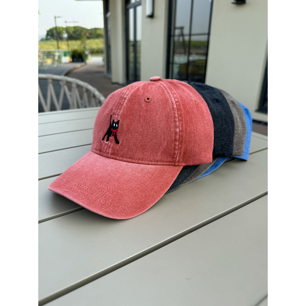 Buyer's shop heavy industry cat embroidery soft top baseball cap heavy ...