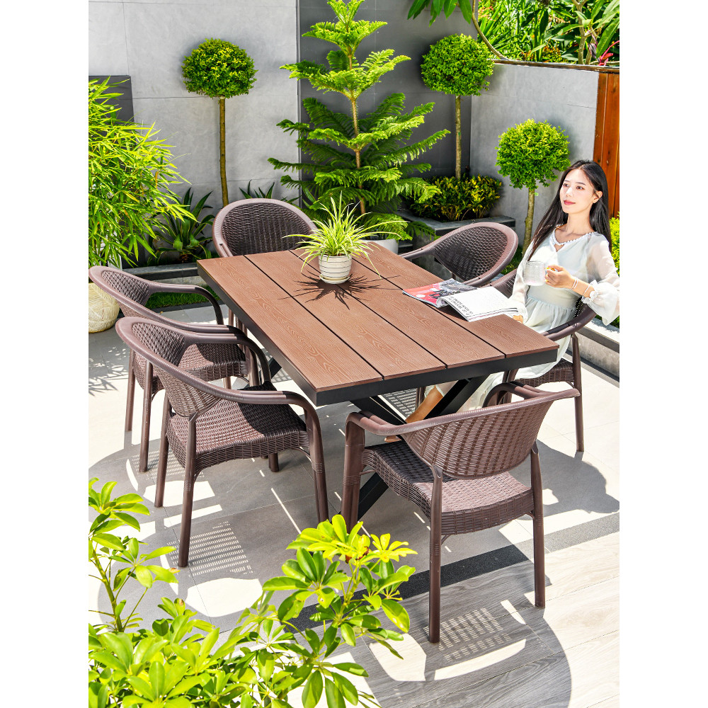 Tengchao Outdoor Leisure Woven Rattan Table and Chair Set Combination ...