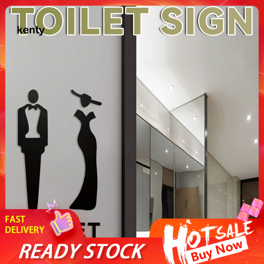 kT Acrylic Bathroom Sign Decorative Bathroom Sign 3d Men Women Restroom ...