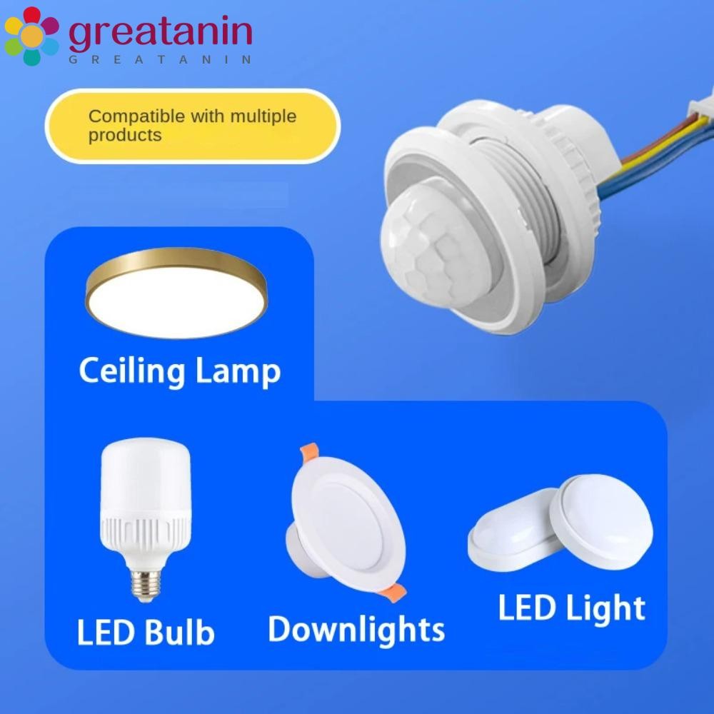 GREATANIN 2Pcs Motion Sensor Light Switch, 110V-240V Movement Detector ...