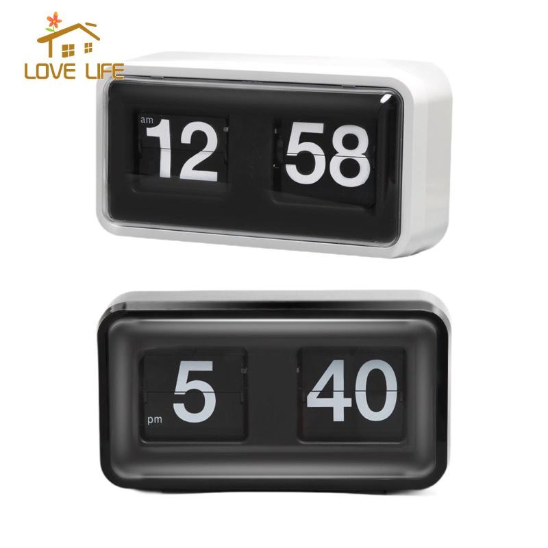 [Whfashion] Retro Auto Flip Clock Large Number Shelf Flip Desk Clock ...
