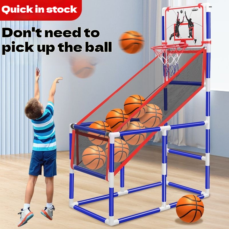 Portable Kids Basketball Ring Indoor Adjustable Hoop Set Ball Easy ...