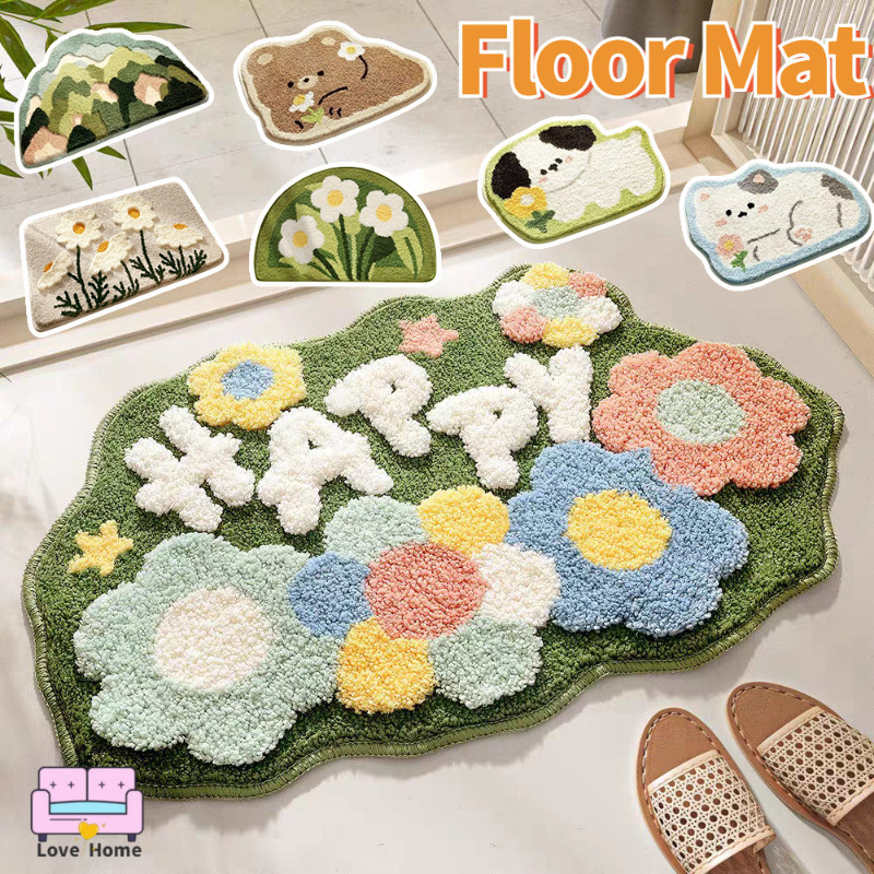 Carpet Flocking Household Absorbent Non-slip Mat Cartoon Room Carpet ...