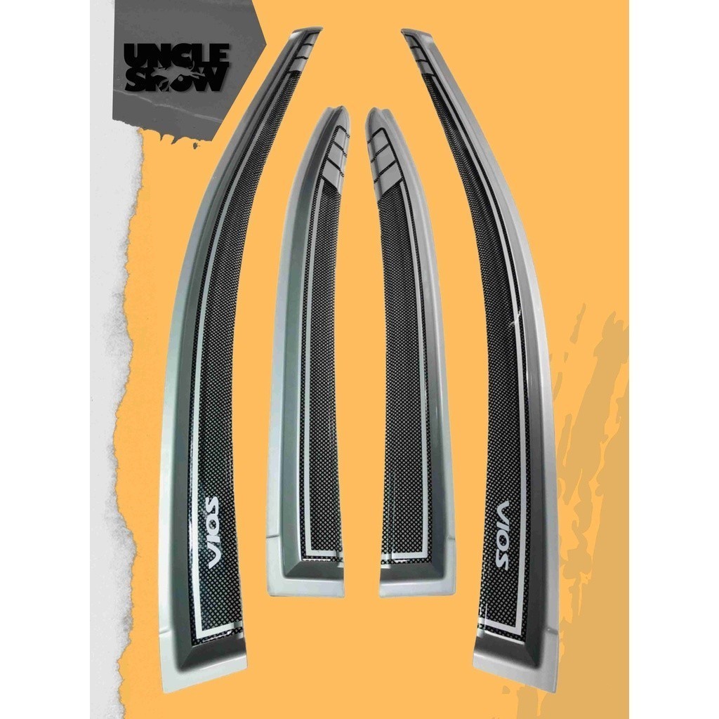 Rain Visor Toyota Vios 2019 2020 2021 2022 2023 2024 Two tone GS Window ...