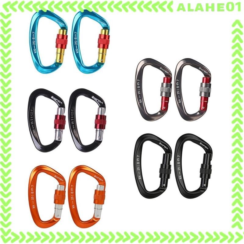 [Alahe] 2pcs Aluminum D Locking Carabiner, Light but Strong, Rock ...
