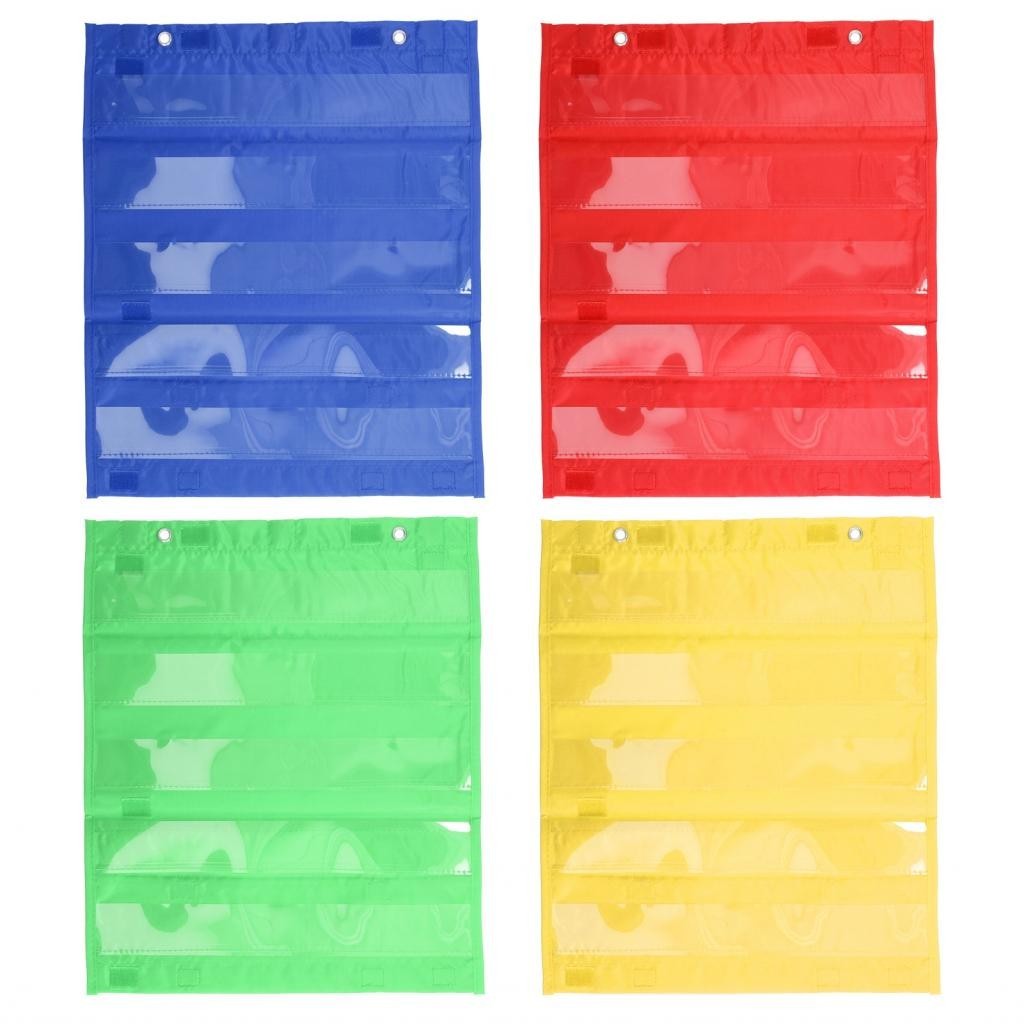 Meyishop Magnetic Pocket Chart for Students 5 Rows Transparent Pockets ...