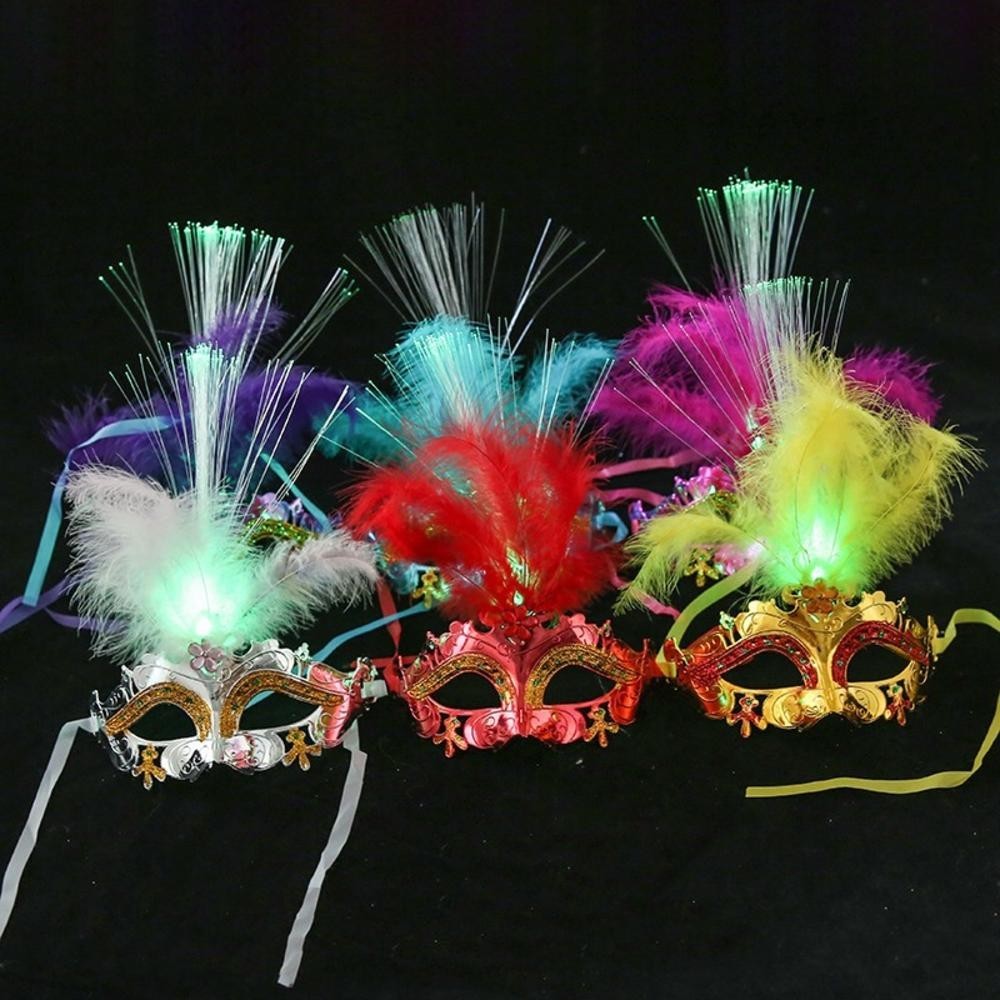 Venice Princess Ball Handheld Glow Mask Side Flower Mask With Handheld ...