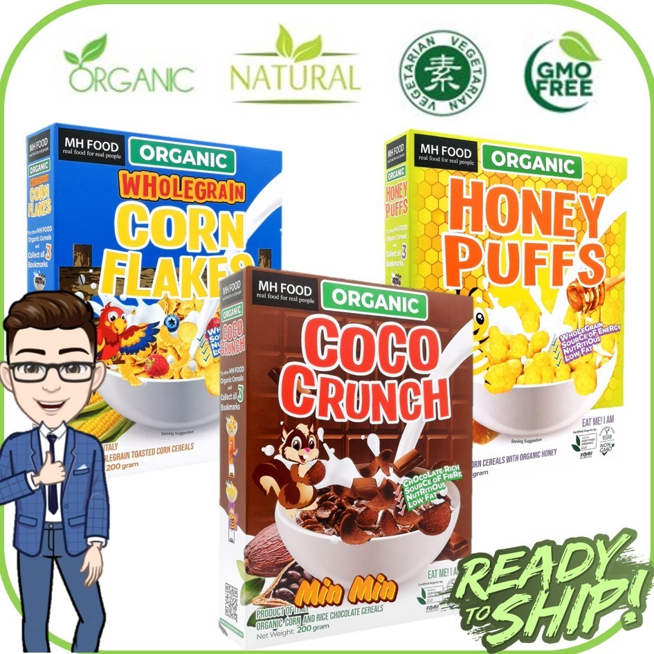 MH FOOD Organic Cereals Cocoa Puffs/Honey Puffs/Coco Crunch 200gm 可可/蜜糖 ...