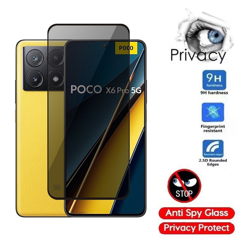 Private Tempered Glass For Poco X6 Pro PoxoX6 X6Pro 5G 2024 Xiaomi Anti ...