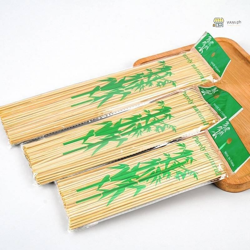 100pcs/pack Bamboo Sticks Sturdy Disposable Wood Stick for Barbecue ...