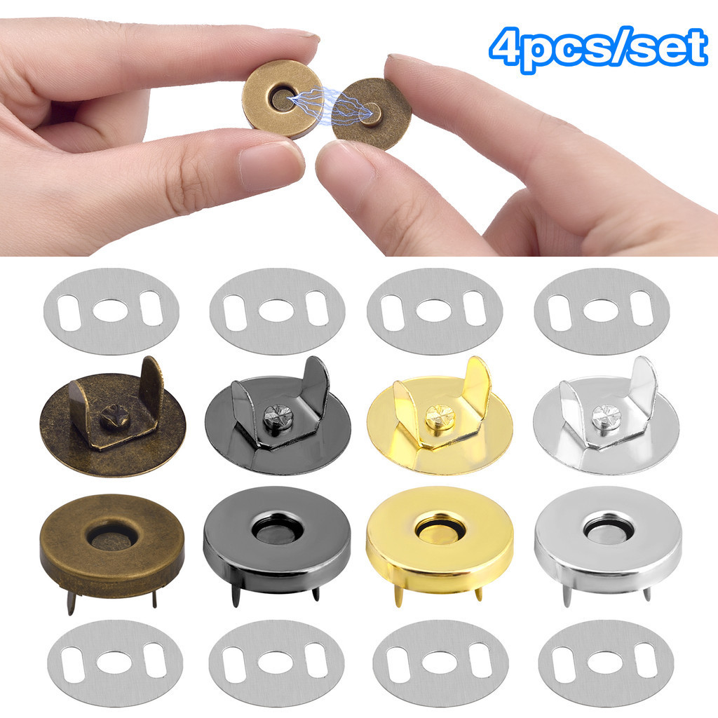 14/18MM 4Pairs Metal Round Strong Magnetic Buckle Seamless Button ...