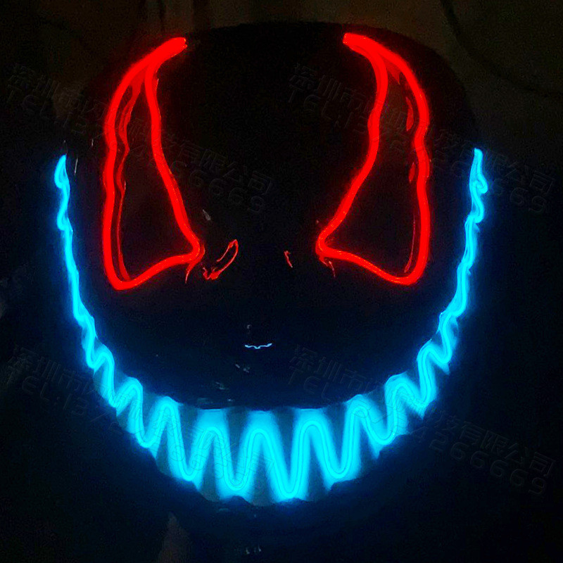 Horror Halloween GlowMasks Led Luminous Scream Venom Mask Carnival ...