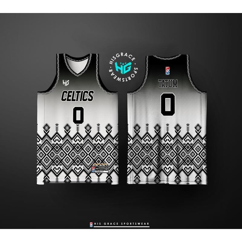 Free custom name and number BASKETBALL CONCEPT CELTICS AZTEC GRAY BLACK ...