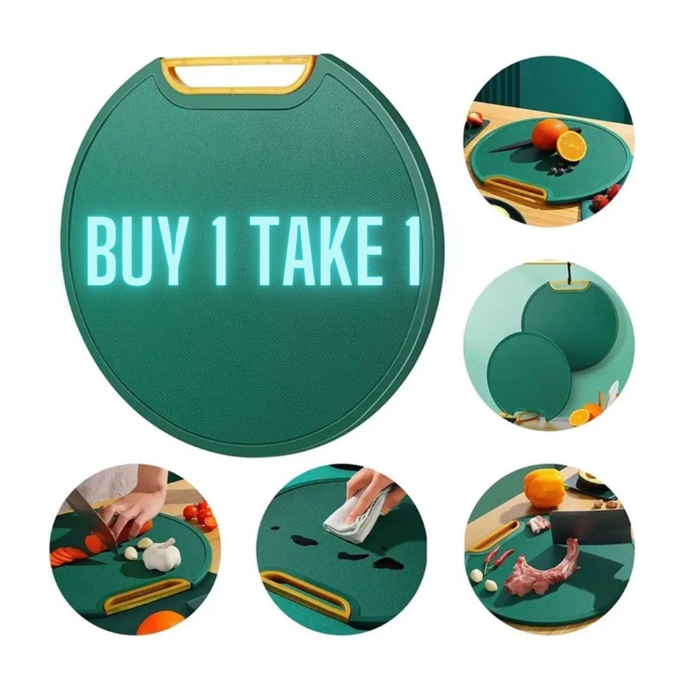 BUY 1 TAKE 1 Chopping Board Kitchen Non-Slip Round Double-Sided ...