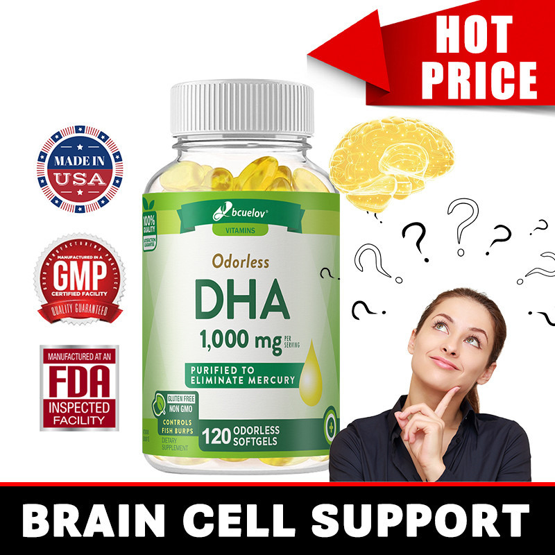 DHA 1000MG - for Brain Cognitive Support - Supports Brain, Eye & Heart ...