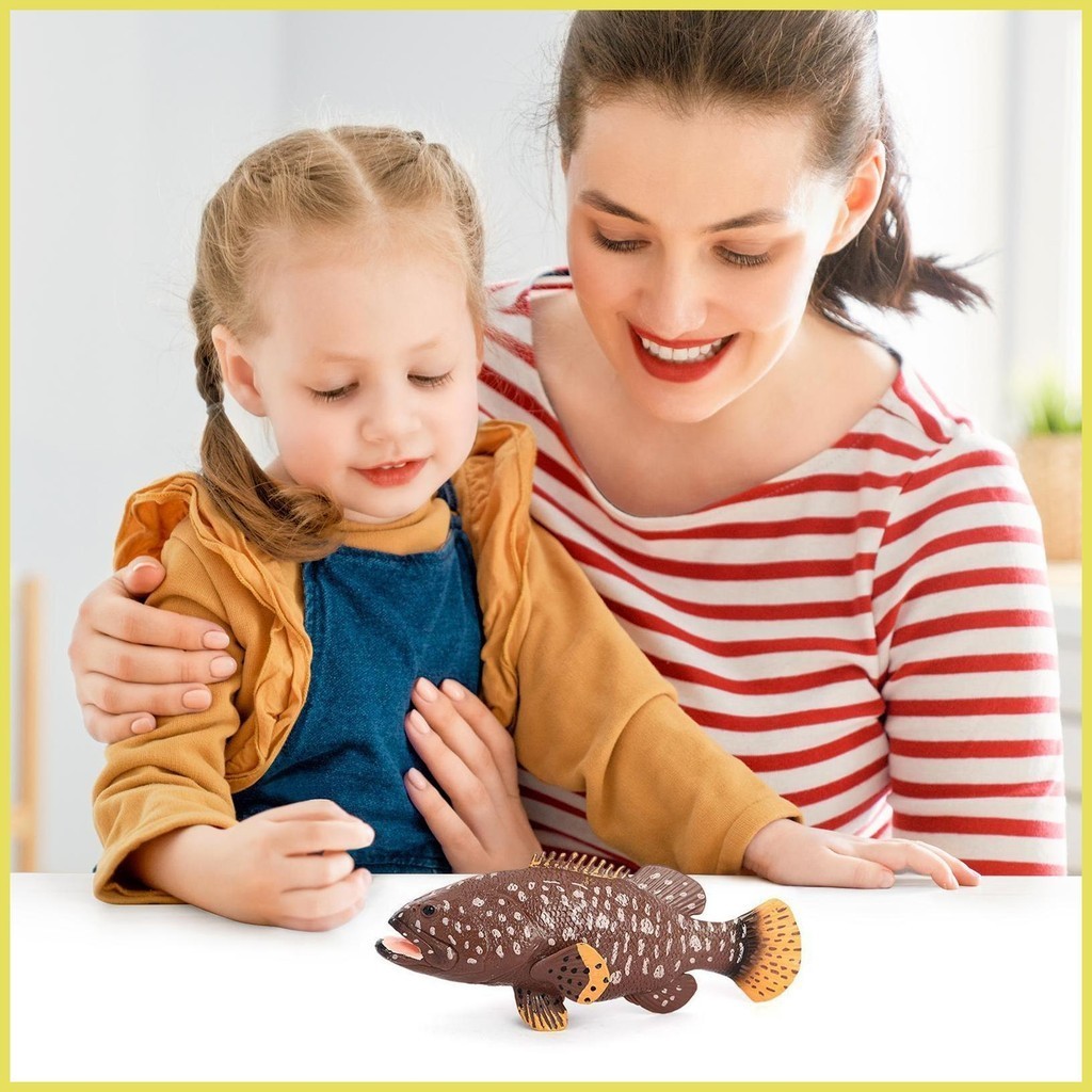 Toy Fish Grouper Model Toy Realistic Grouper Figurine Detailed Sealife ...