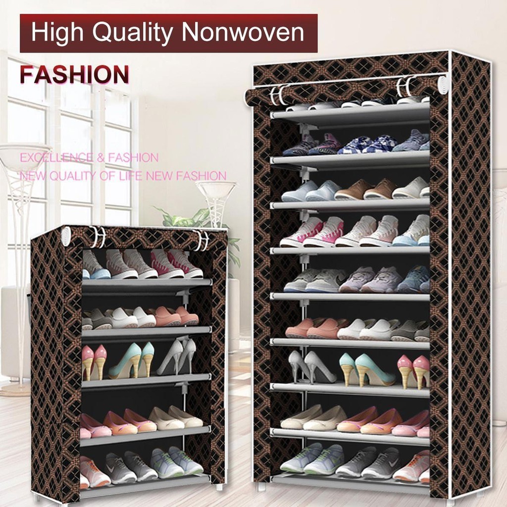 COD Shoe Rack Organizer Shelf Storage Rack 4/10 Layer Cloth and ...