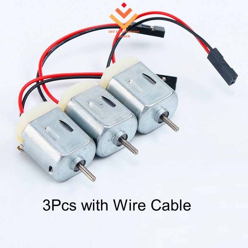 3Pcs Mini 130 DC Motor DIY Toy Small Electric DC Motor 3V 6V Low Voltage with Wire Cable for ...
