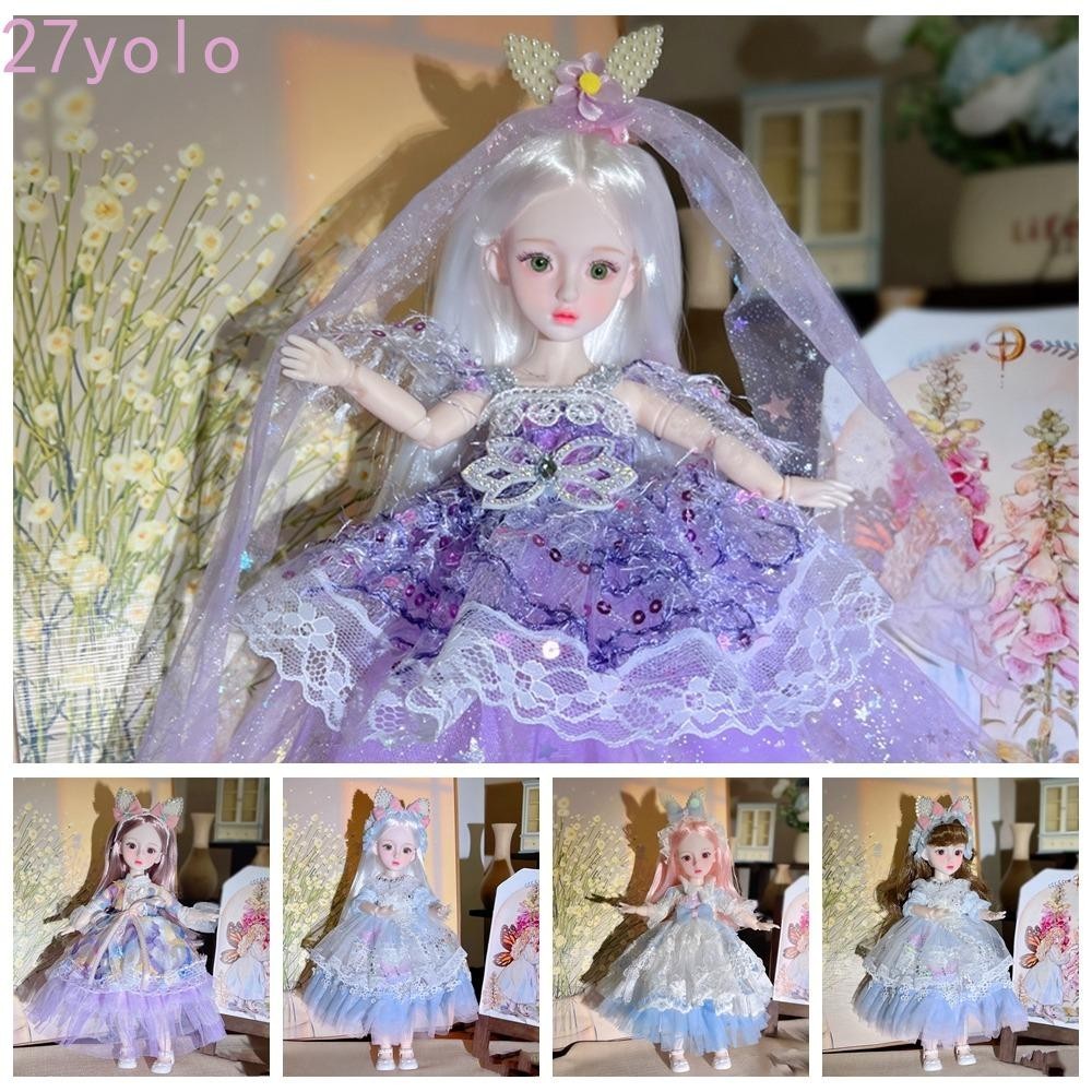 YOLO 30cm BJD Doll Toy, Rabbit Girl Long Hair Girl's DIY Dress Up Toy ...
