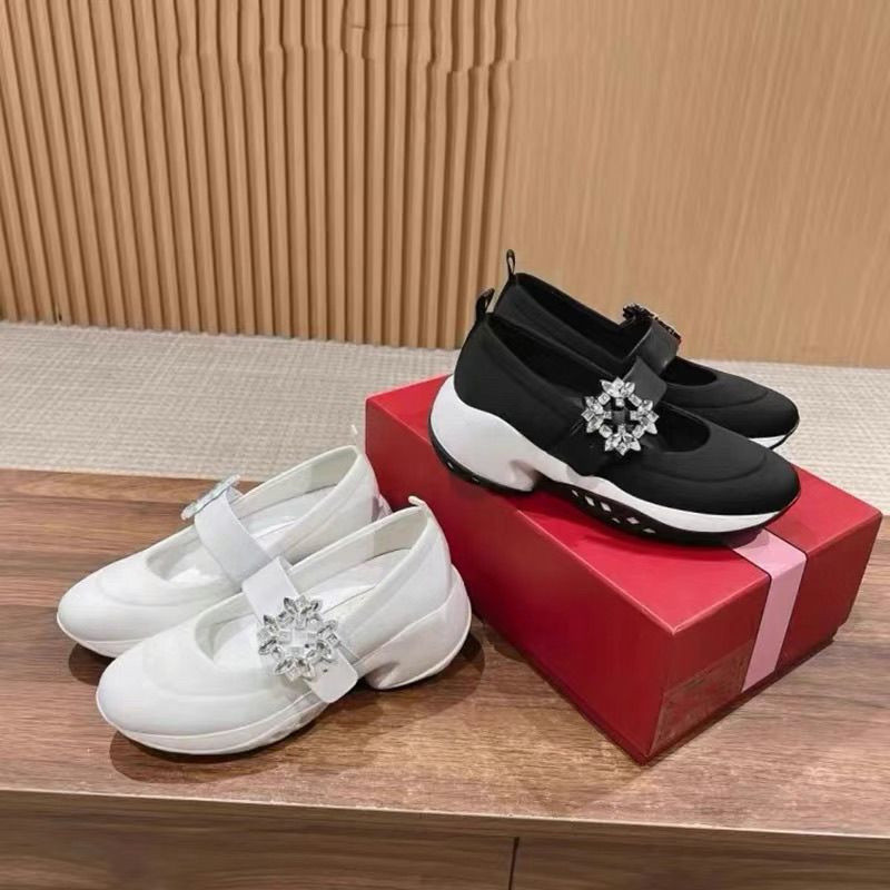 2024 New * RV Platform Shoes Women * round Toe Drill Buckle Fabric ...