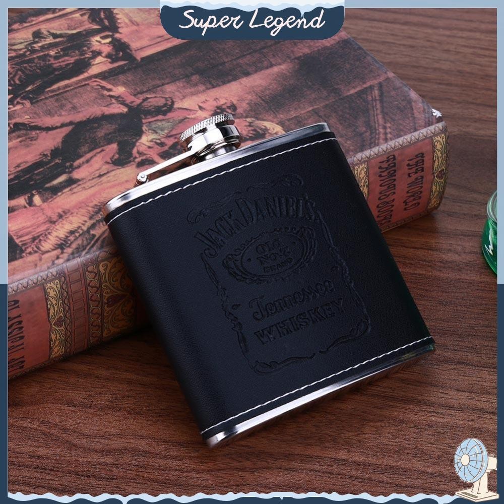 SuperLegend Stainless Steel Leather Whiskey Flagon Wine Bottle Hip ...