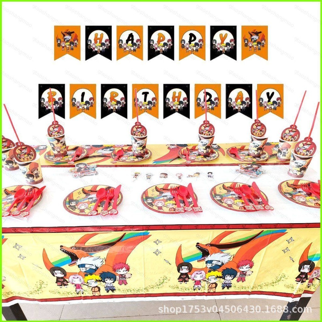 YT1 Naruto Theme Children Birthday Party Decoration Set Paper Plate ...