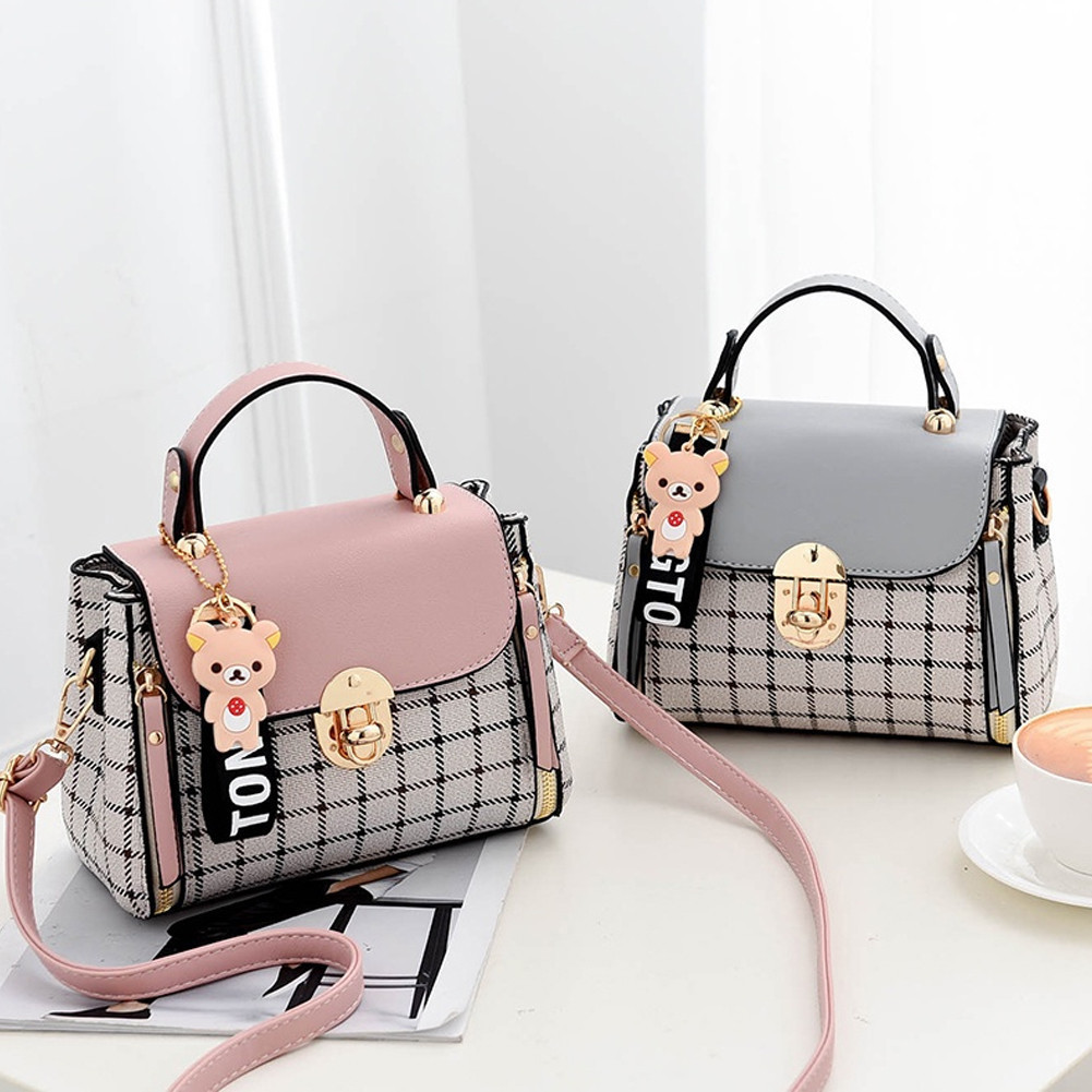 COD Luxury Leather Sling Bags Women Handbag Shoulder Bags with Keychain ...