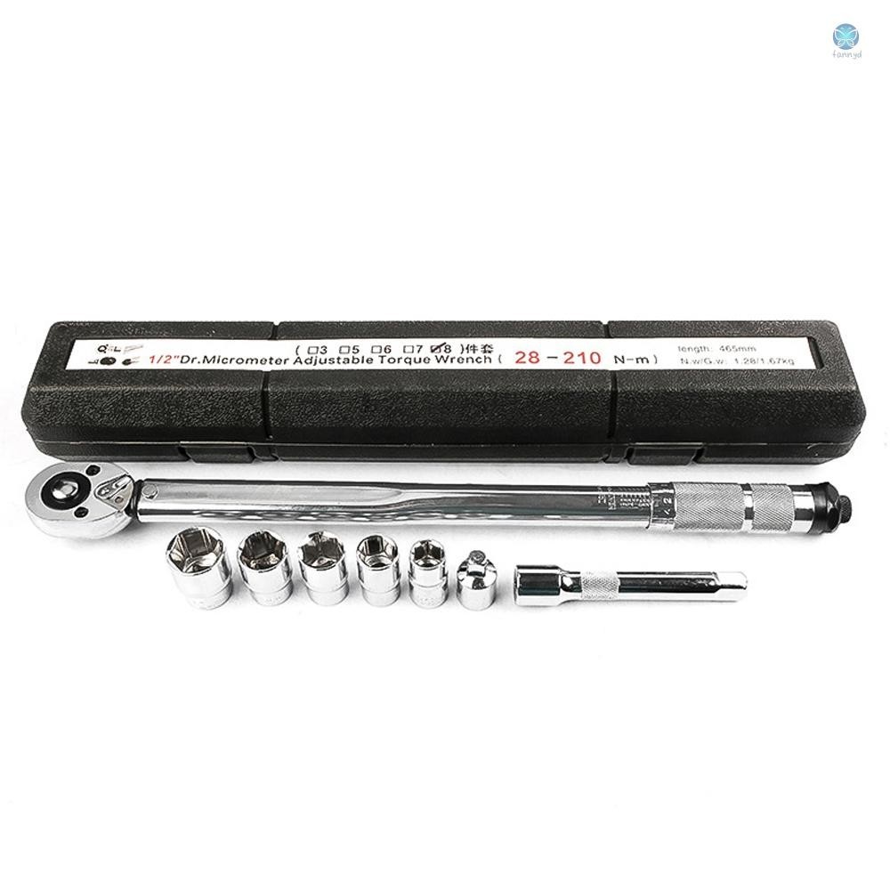 Adjustable Torque Wrench Set 1/2inch 3/8inch Drive Wrench Kit 28-210N.m ...