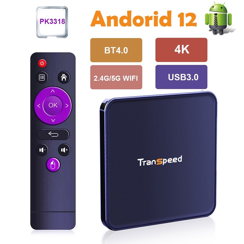 RR+`New Transpeed TV Box Android 12 4GB 32GB 64GB Dual Wifi BT4.0 OTA ...