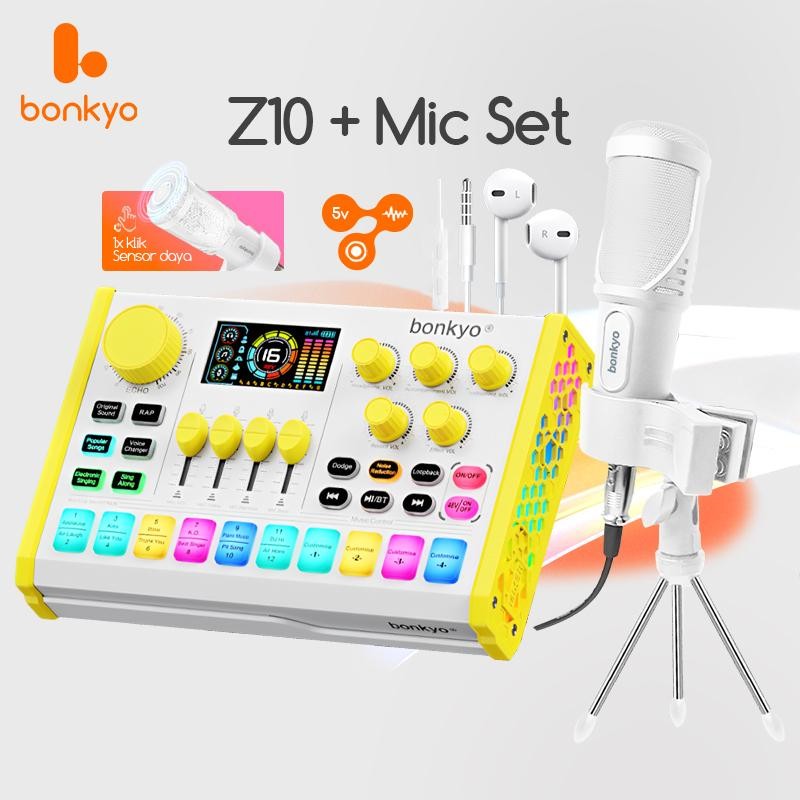 Bonkyo Z10 Sound Card 5V Bluetooth Logical Text and RGB Live Mixer ...