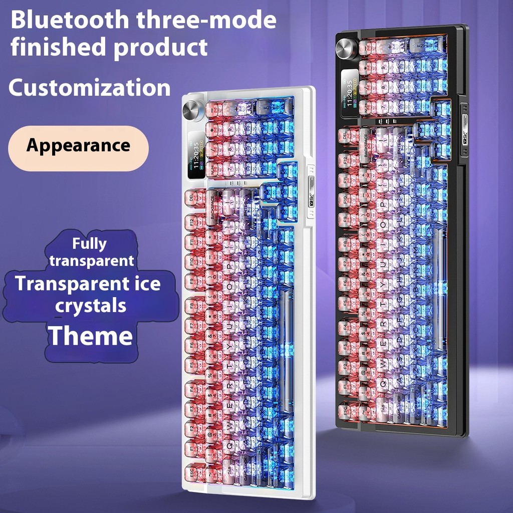 Silver Eagle 95D Three Mode Mechanical Keyboard Transparent Ice Crystal ...