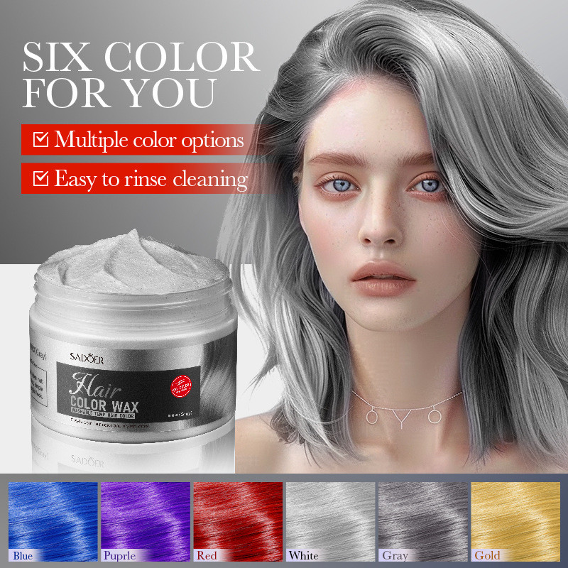 Washable Color Hair Wax 120g Gray White Red Natural Hair Styling Wax ...