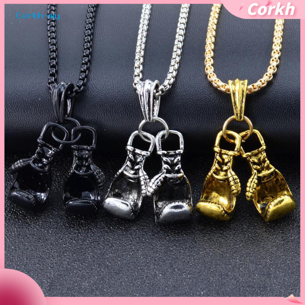 CKM Fashion Men Boxing Glove Pendant Chain Necklace Fitness Sports ...