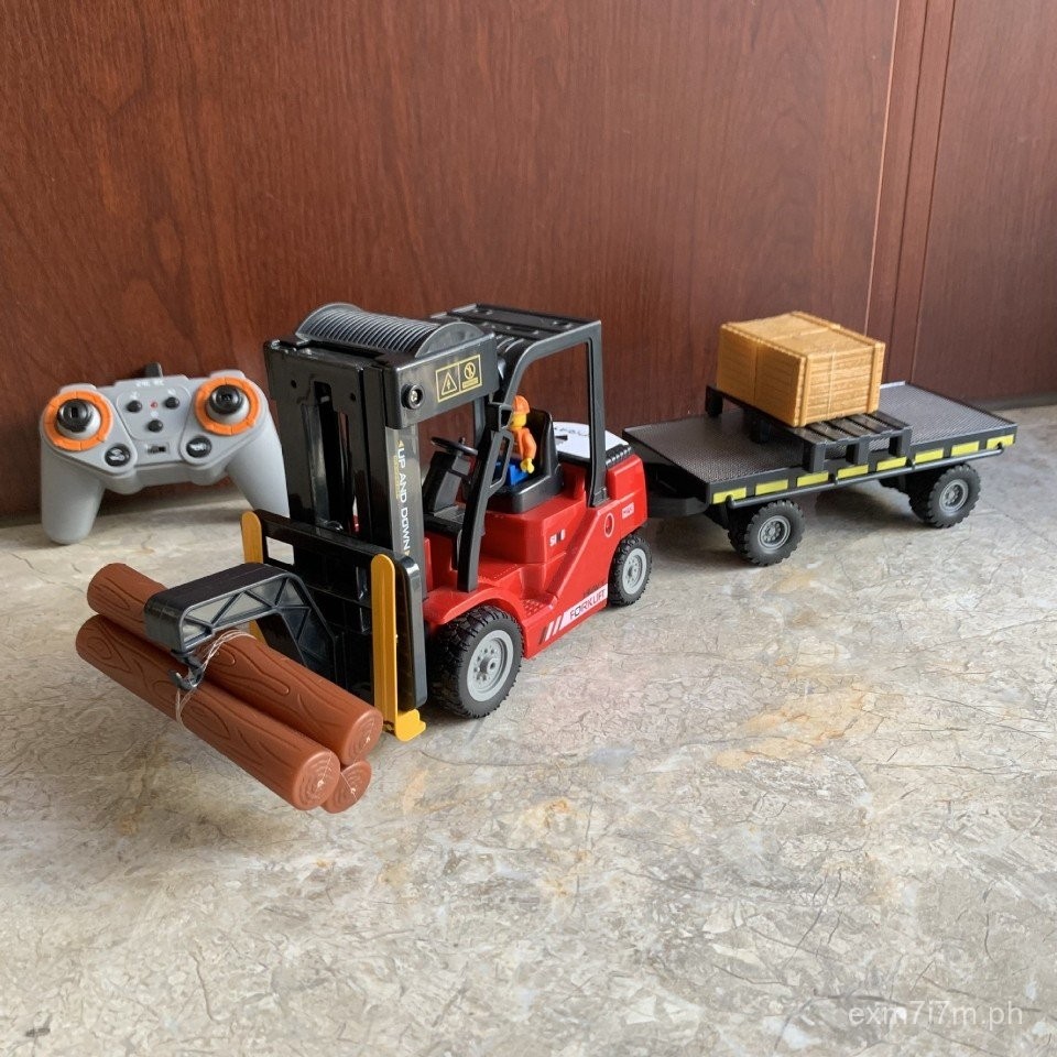 Children's Engineering Vehicle Toy Rechargeable Remote Control Forklift ...