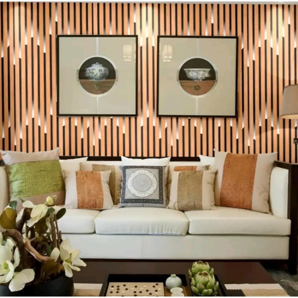 ACE KING Trending Walldecor Aesthetic Raindrop Wood Design PVC Matted Wallpaper 10meters x 45cm ...