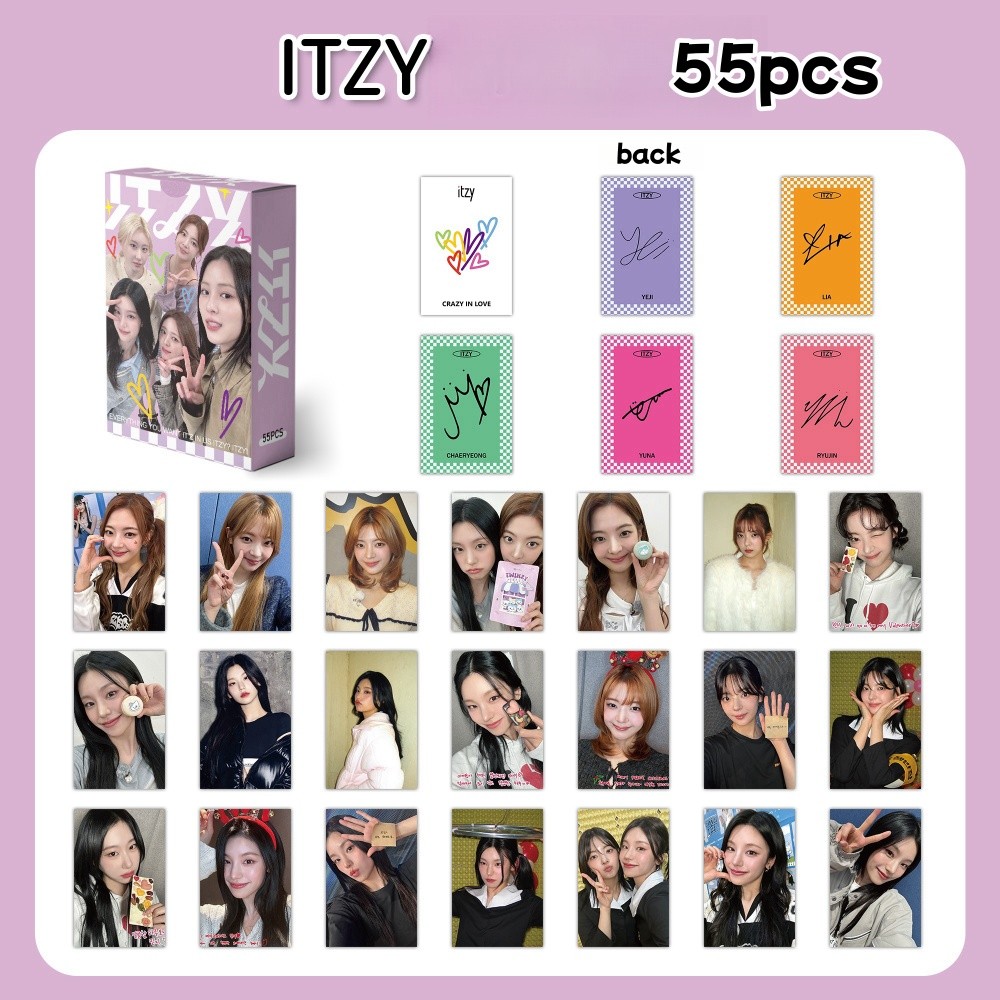 50-55pcs ITZY GOLD Hologram Laser LOMO cards BEST FRIENDS FOREVER ...