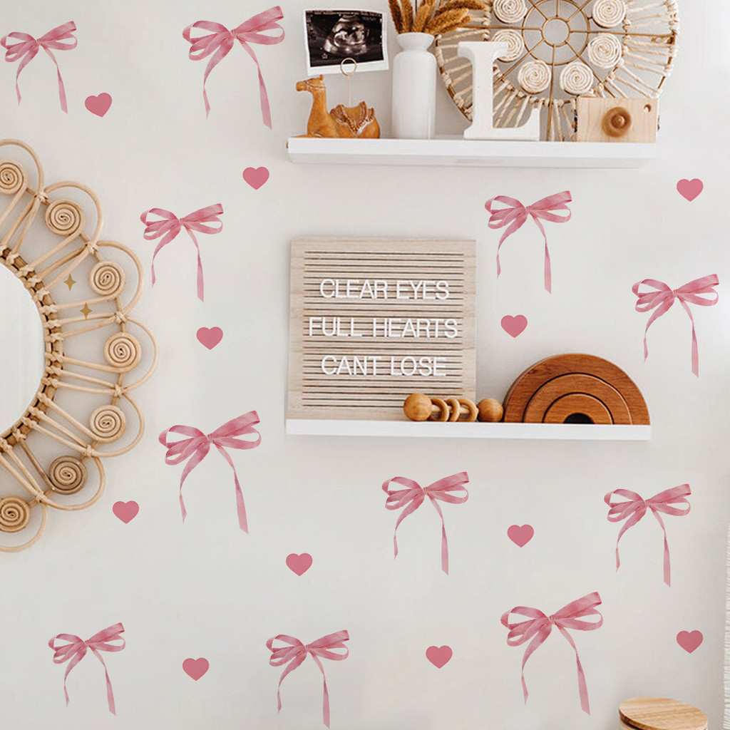 Bow Wall Decals Pink Bow Room Decor Pink Bow Wall Decor Bow Wall ...