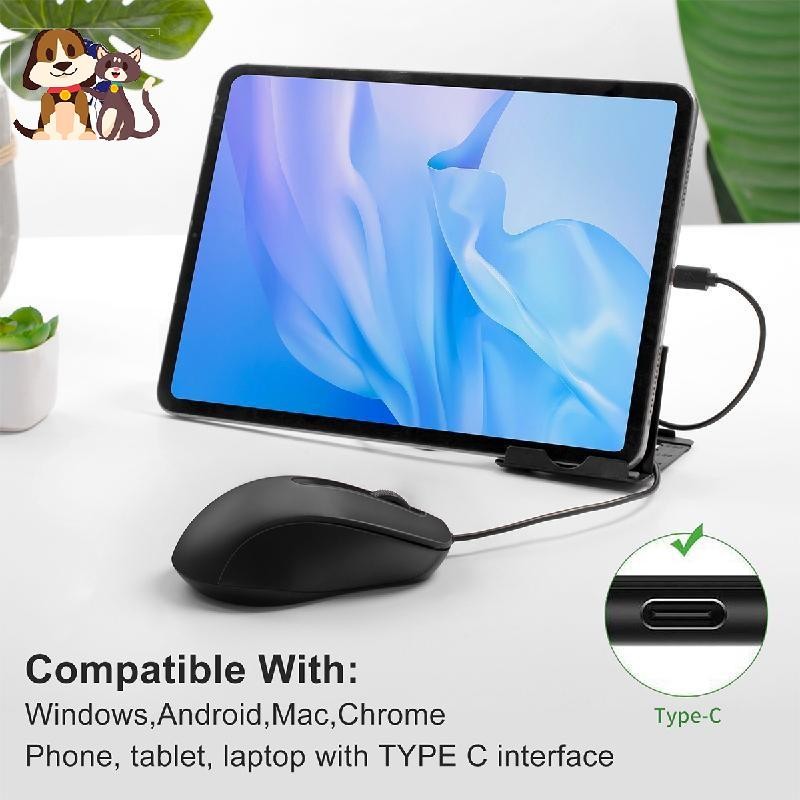 3D Type C Wired Mouse Gaming Mouse Silent Ergonomics Optical Mouse 1000 ...
