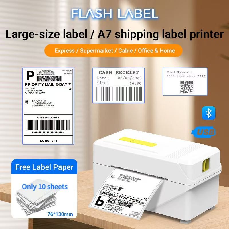 Flashlabel 3-inch thermal printer (Not A6 or 4-inch Compatible), with ...