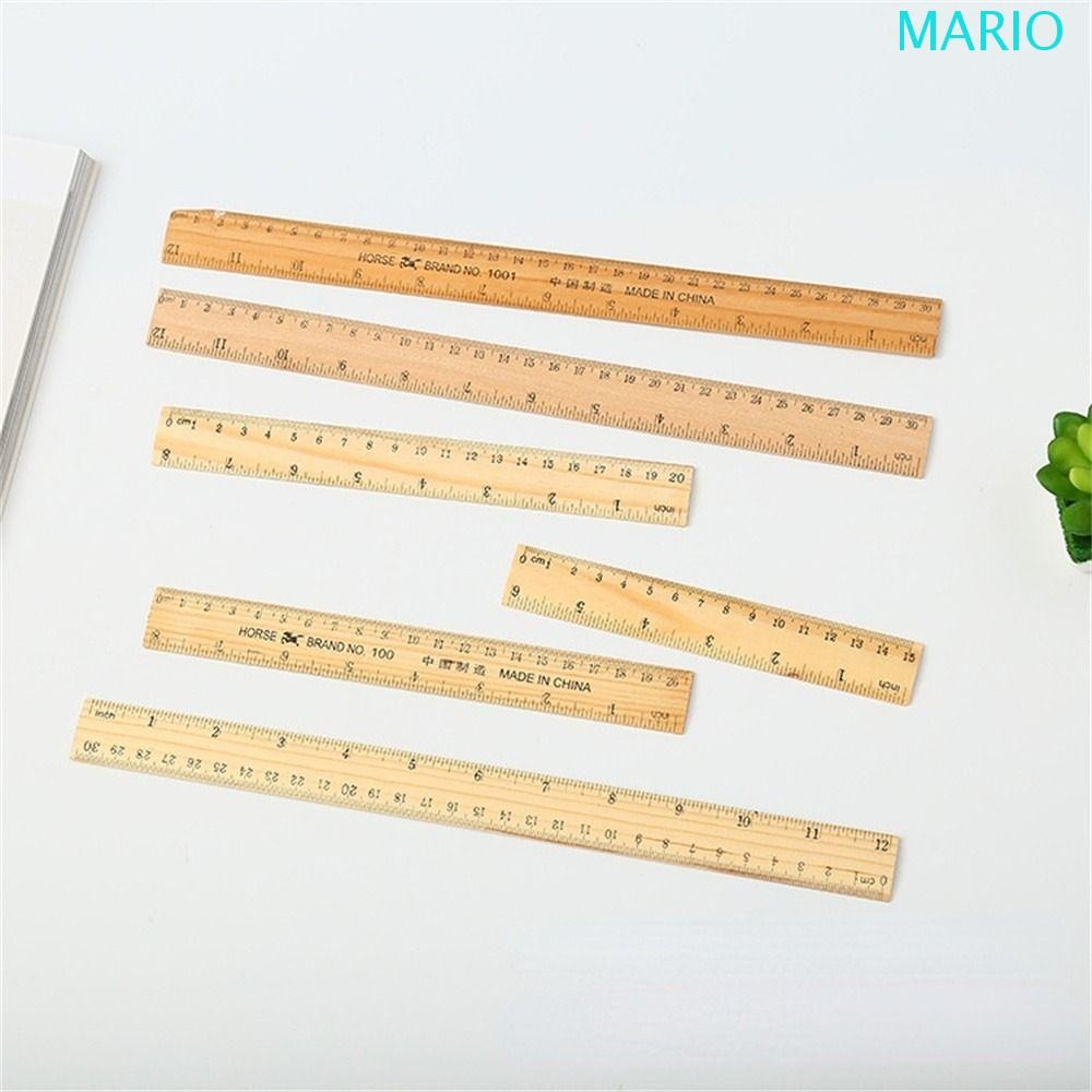 MARIO Wooden Rulers School Supplies Office 15/20/30cm Student Teacher ...