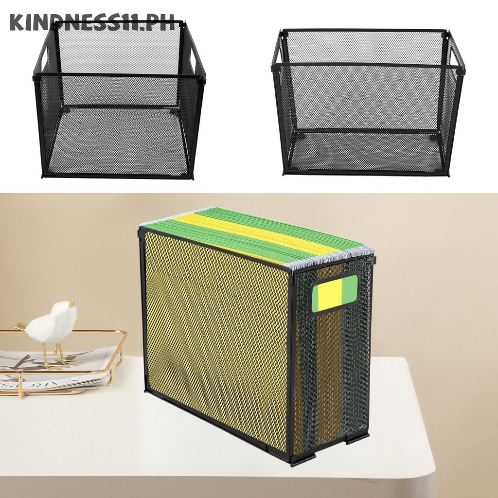 Hanging File Organizer Metal File Holder Box with Handle Letter Sized ...