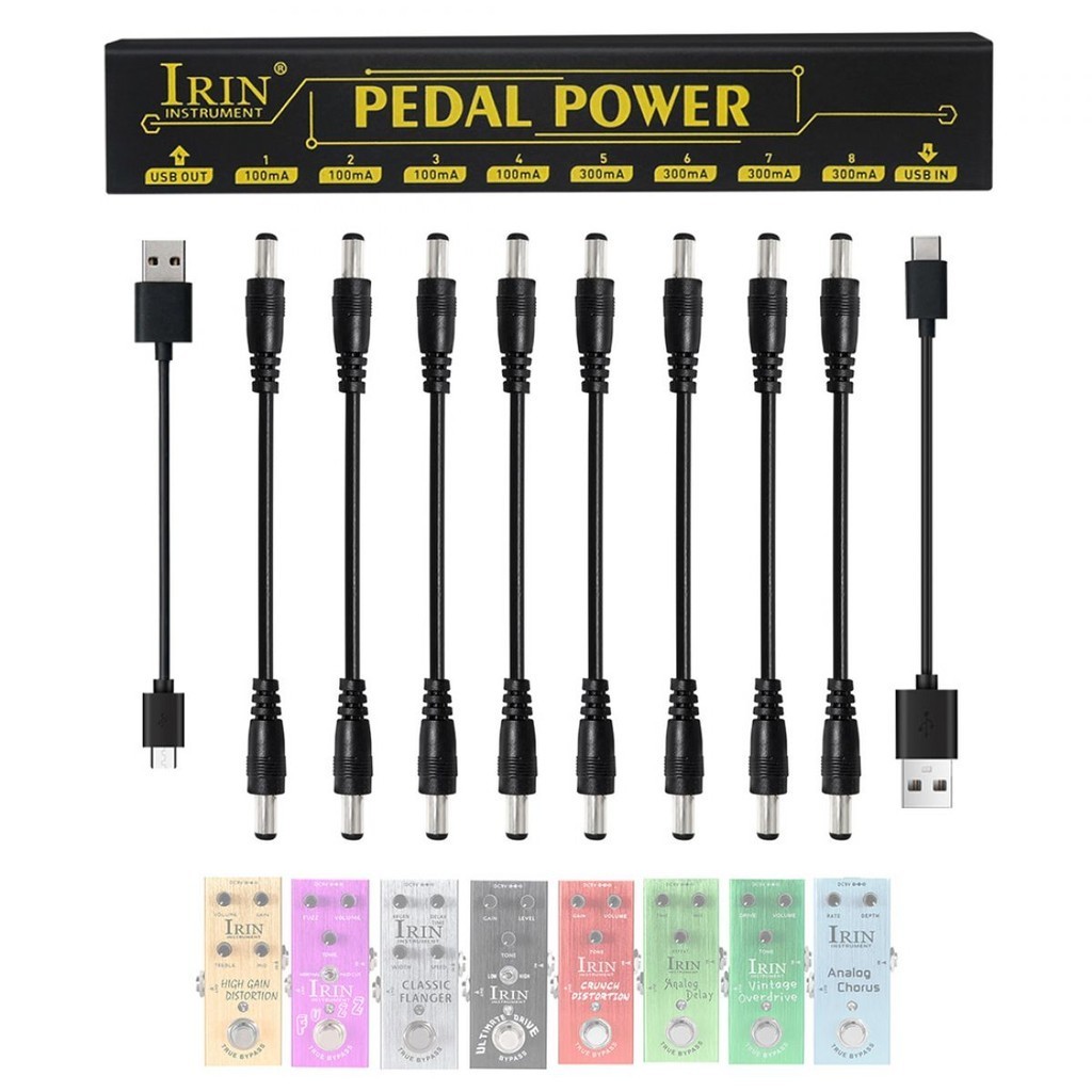 8 Isolated DC Output Guitar Power Supply Portable Pedal Power for 9V ...