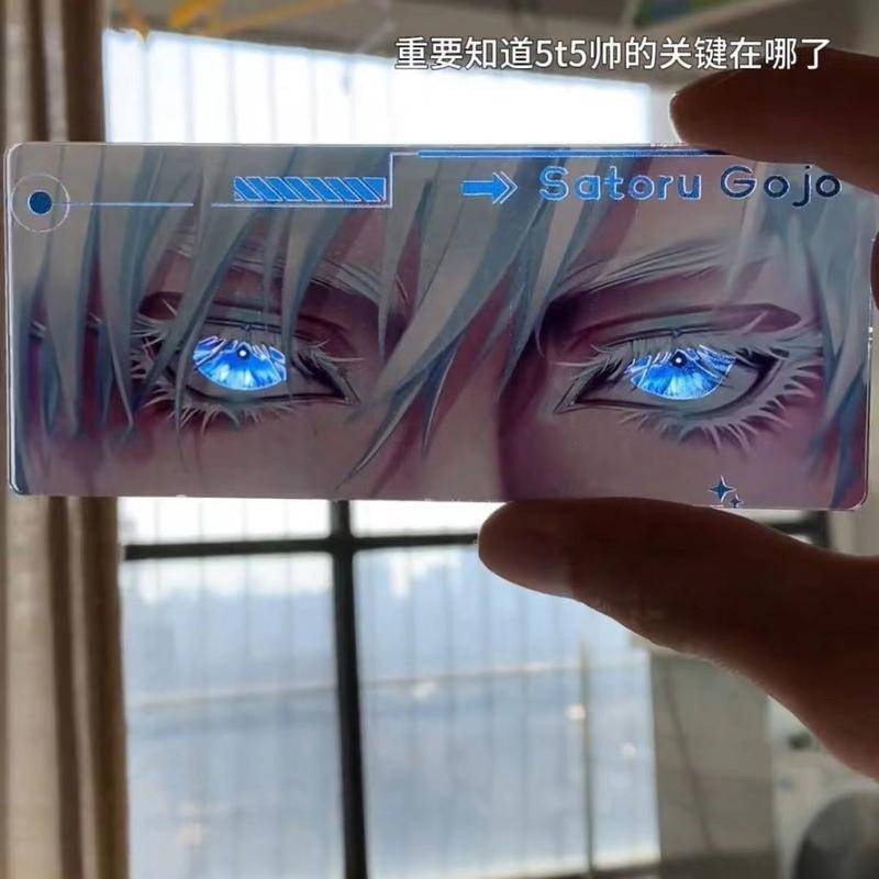 Anime Jujutsu Kaisen Bookmark Acrylic Cards Gojo Satoru Blue Six Eyes ...