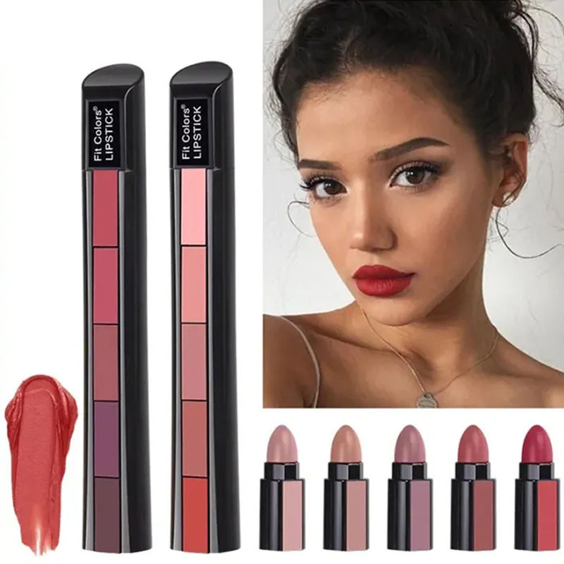 5 In 1 Lipstick Matte Velvet High Color Lipstick Pen Long Lasting ...
