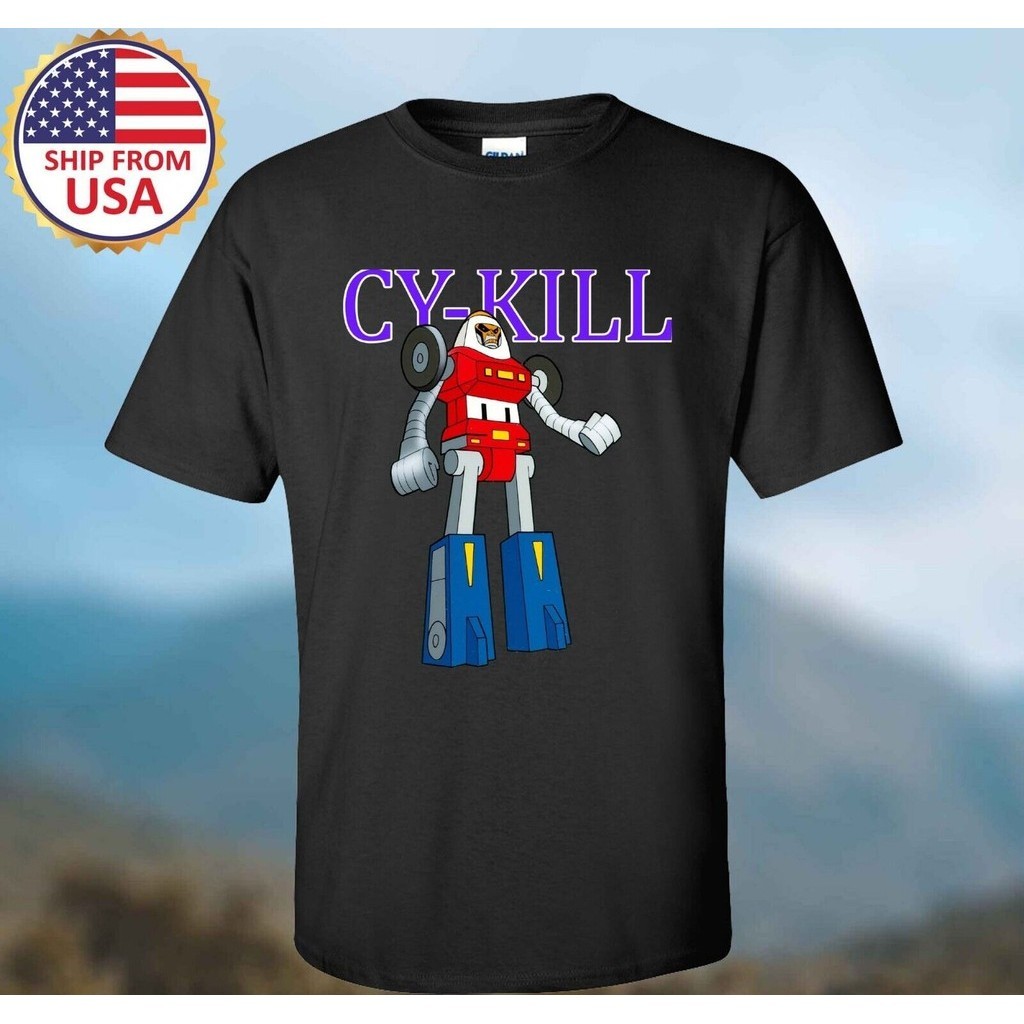 Gobots Cy-Kill 1983 Cartoon Men'S Black T-Shirt | Shopee Philippines