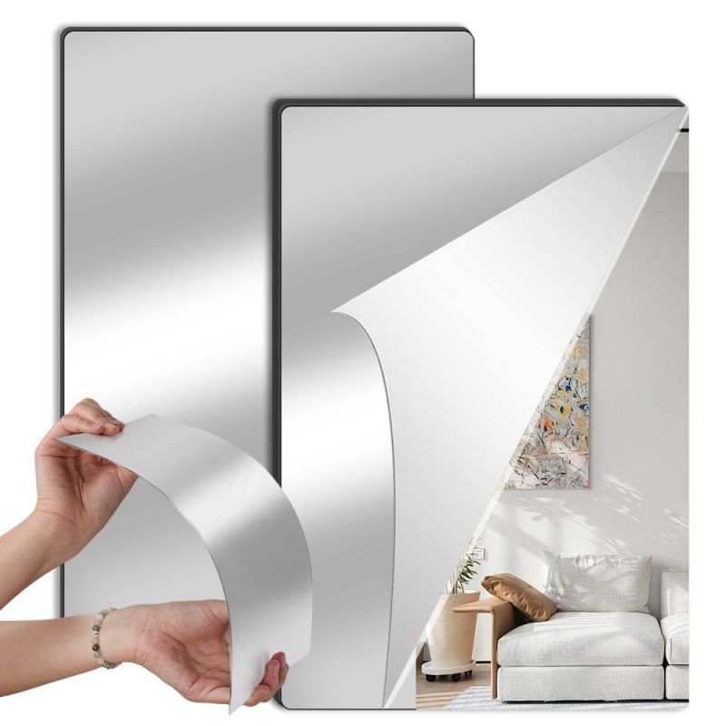 20*30cm 3D Self-adhesive Mirror Stickers / Flexible Thicken DIY Art ...
